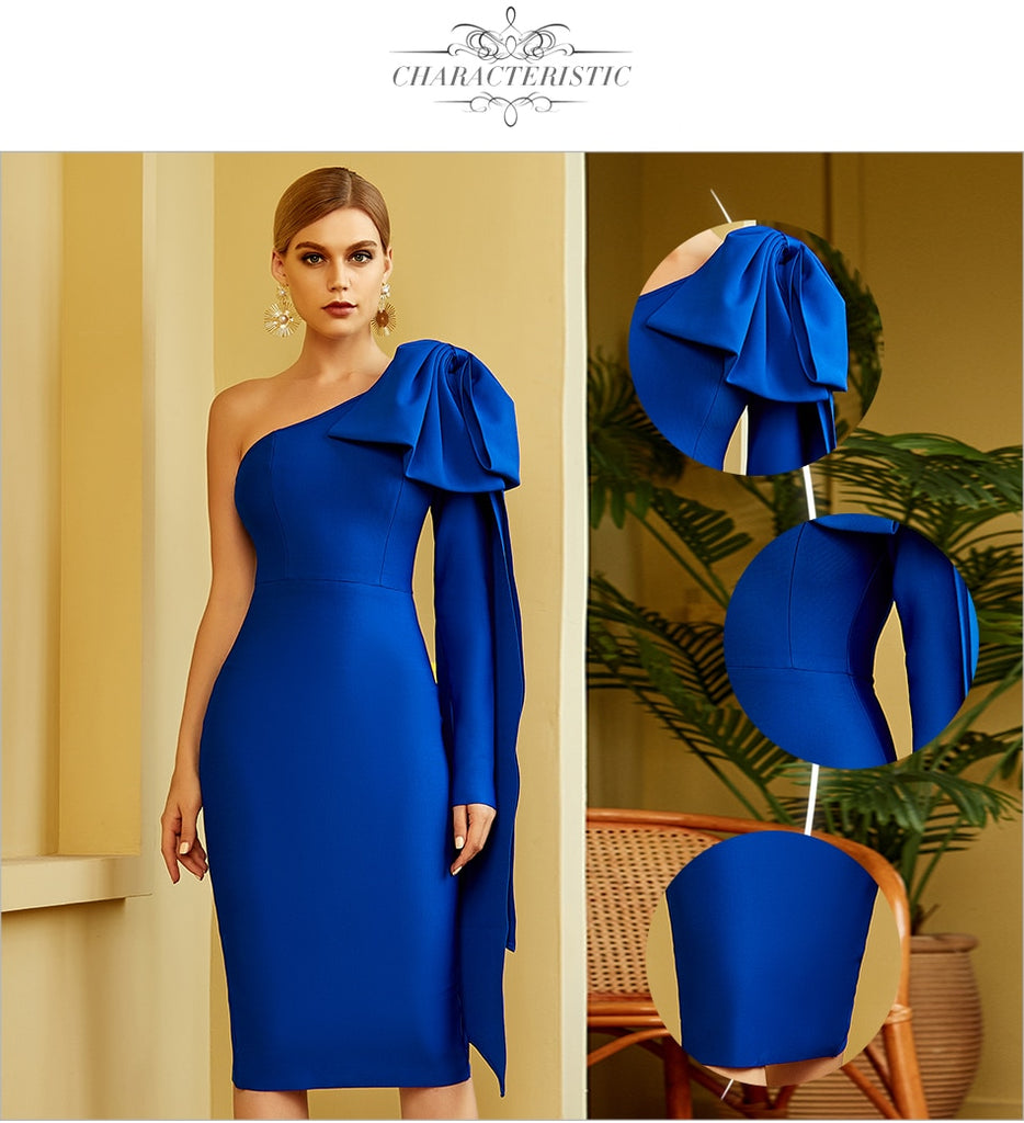 Jessica Davy One Shoulder Bodycon Bandage Dress – Brilliant Hippie