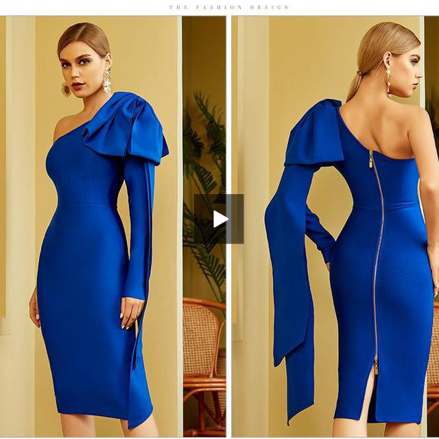 Jessica Davy One Shoulder Bodycon Bandage Dress – Brilliant Hippie